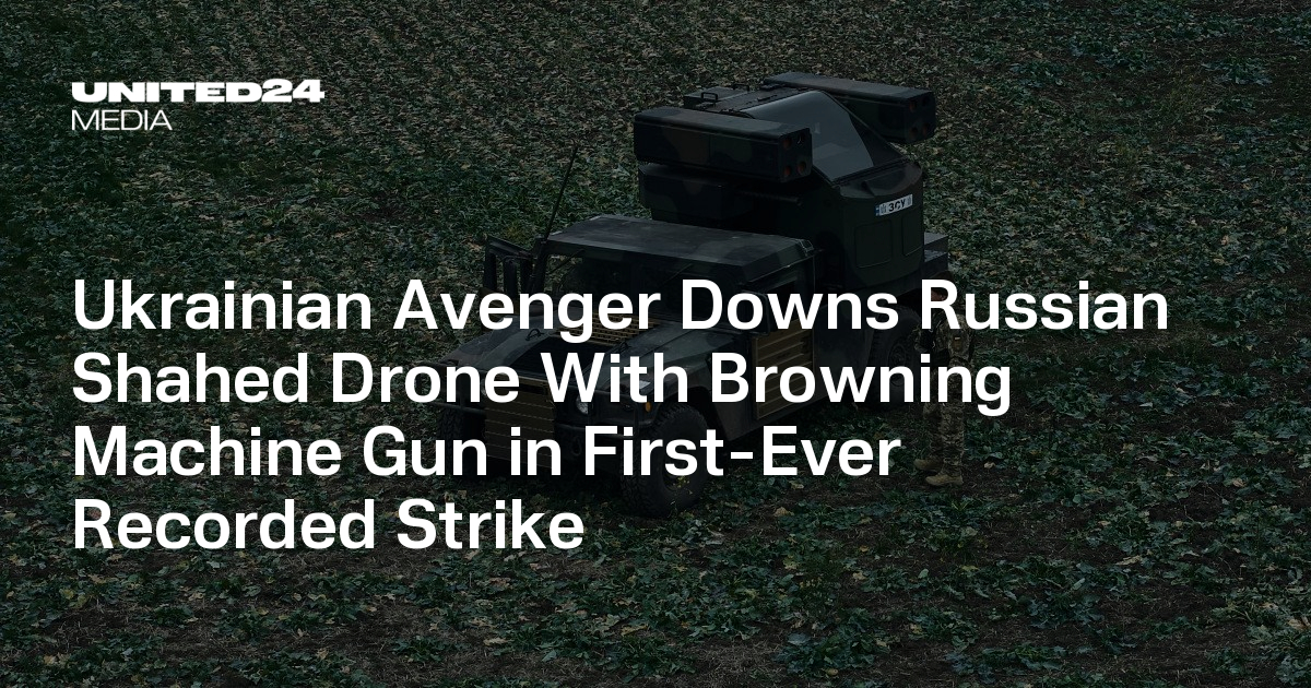 Ukrainian Avenger Downs Russian Shahed Drone With Browning Machine Gun ...