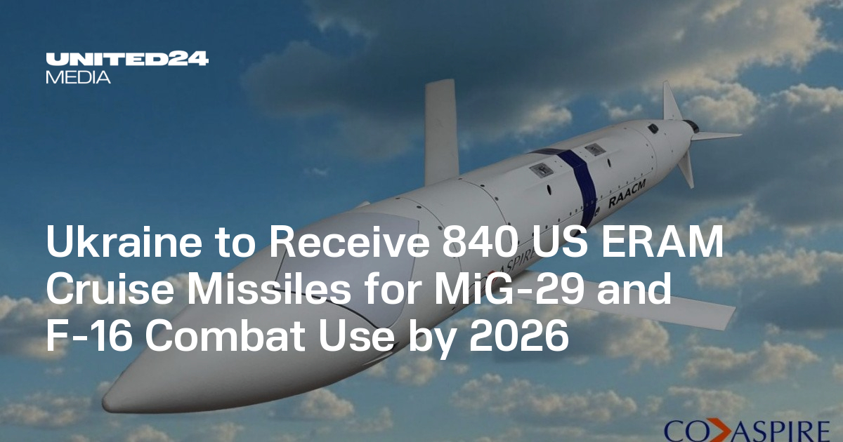 Ukraine to Receive 840 US ERAM Cruise Missiles for MiG-29 and F-16 Combat Use by 2026 — UNITED24 ...
