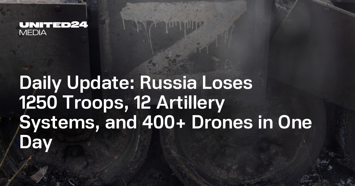 Daily Update: Russia Loses 1250 Troops, 12 Artillery Systems, and 400 ...
