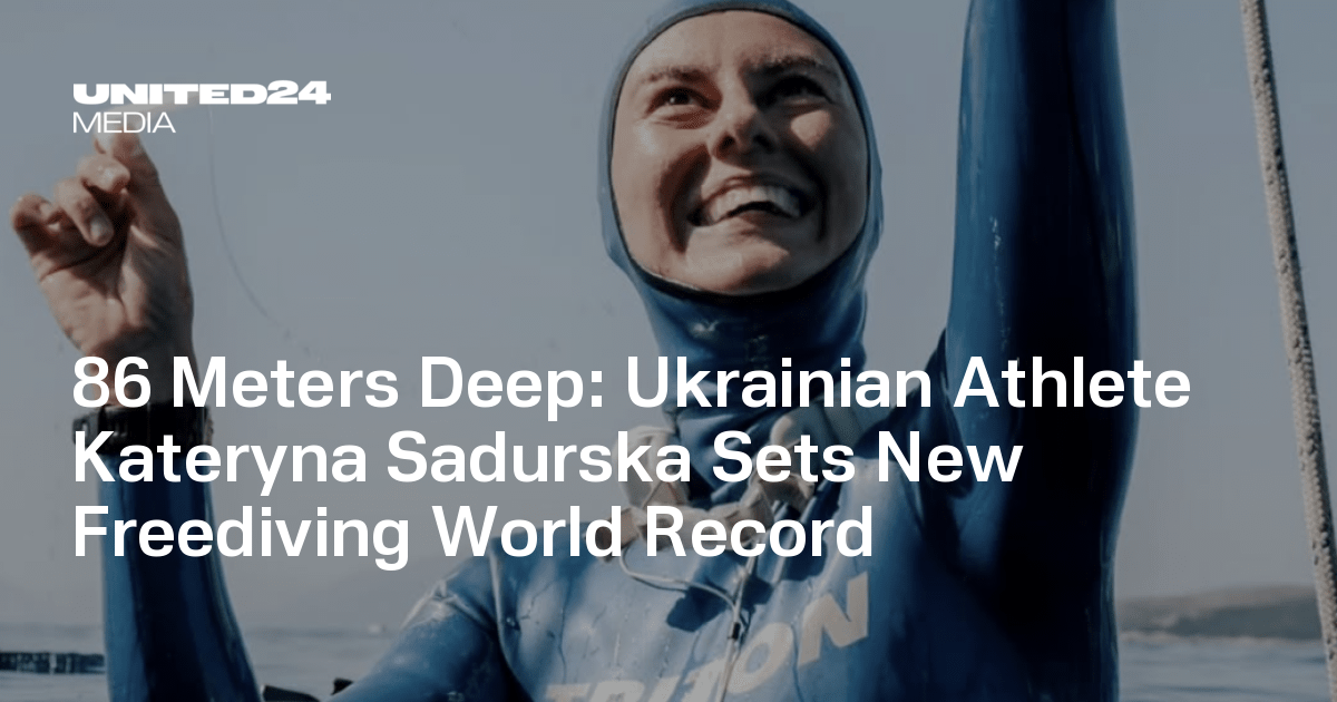 86 Meters Deep: Ukrainian Athlete Kateryna Sadurska Sets New Freediving ...