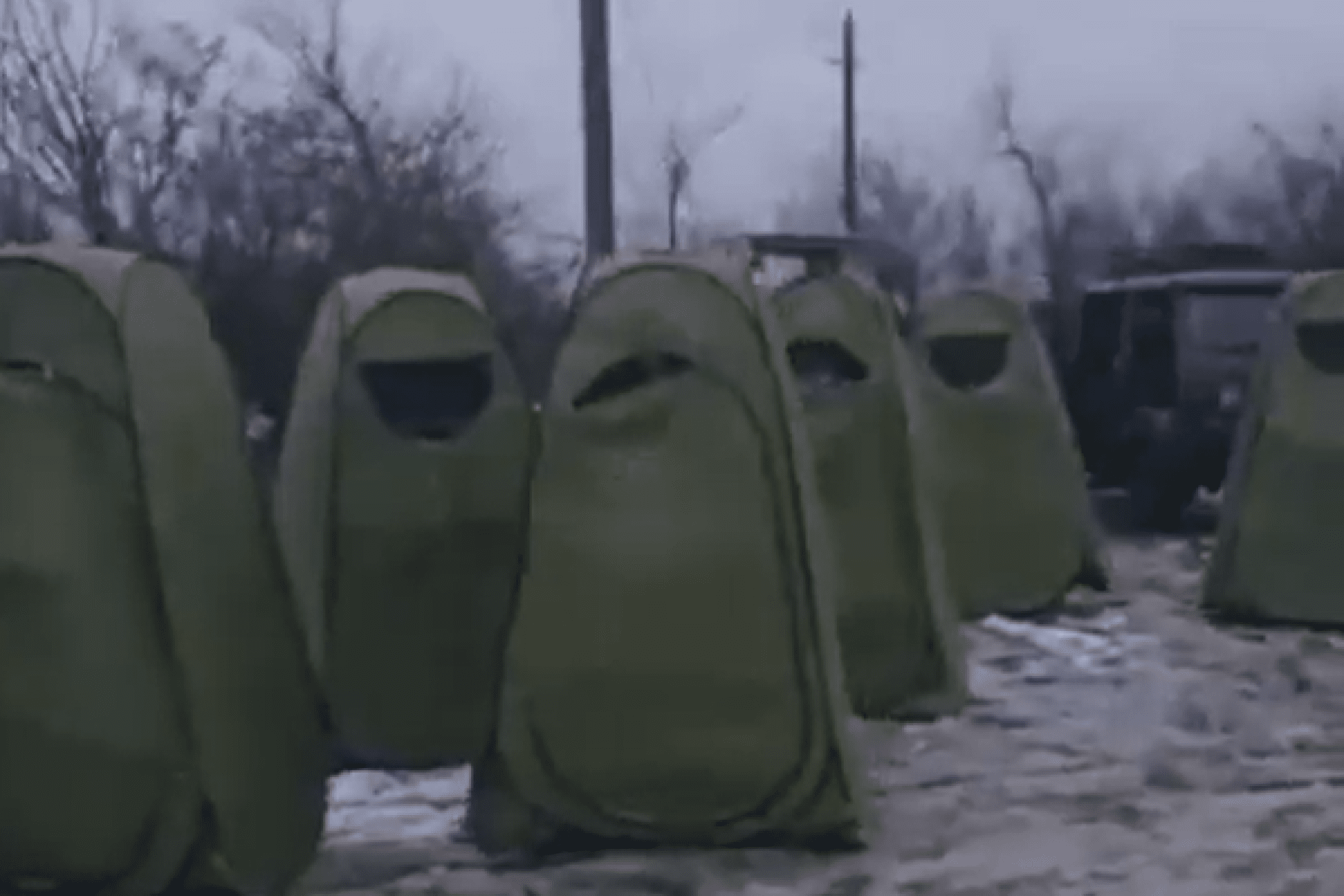 Russia’s Answer to Ukrainian Drones? Soldiers Shelter in Bizarre ...