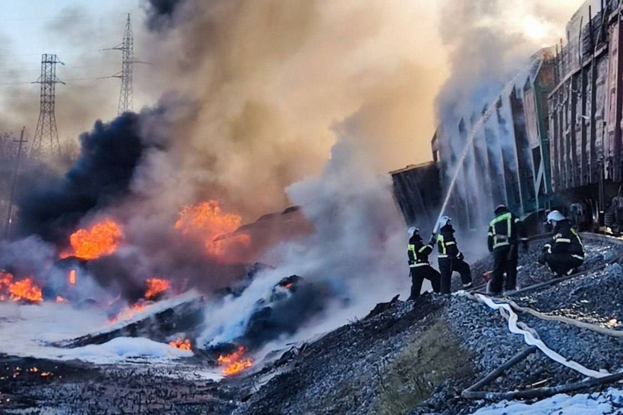 Fiery Train Disaster in Russia: Gasoline Convoy Derails After Truck ...